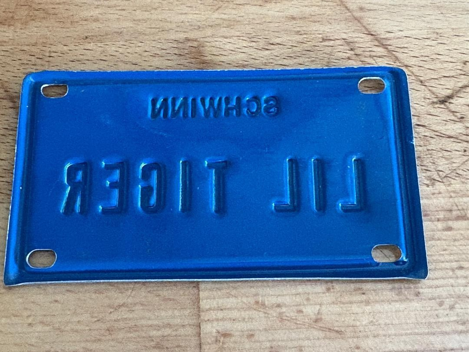 SCHWINN KRATE STINGRAY COTTON PICKER, FASTBACK, LIL TIGER BIKE LICENSE ...