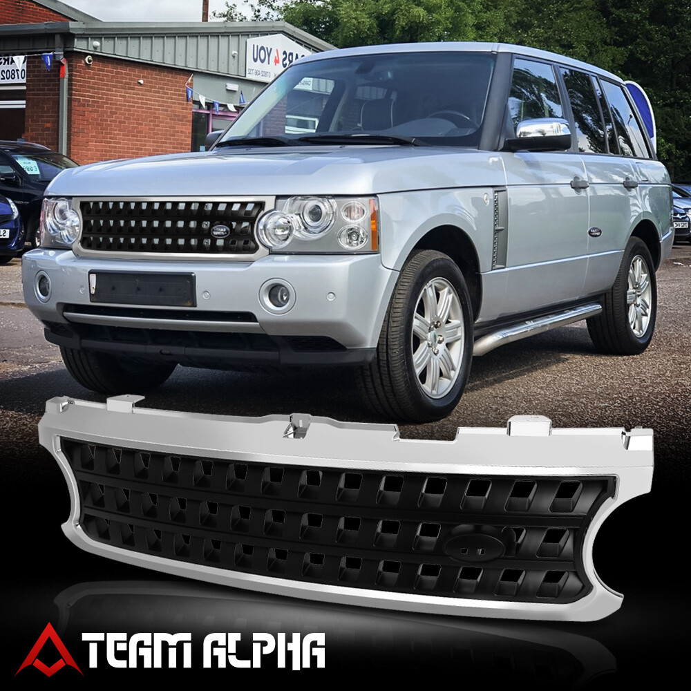Black/Chrome ABS Classic Mesh Bumper Grille/Grill fit 06-09 Range Rover ...