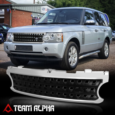 Black/Chrome ABS Classic Mesh Bumper Grille/Grill fit 06-09 Range Rover ...