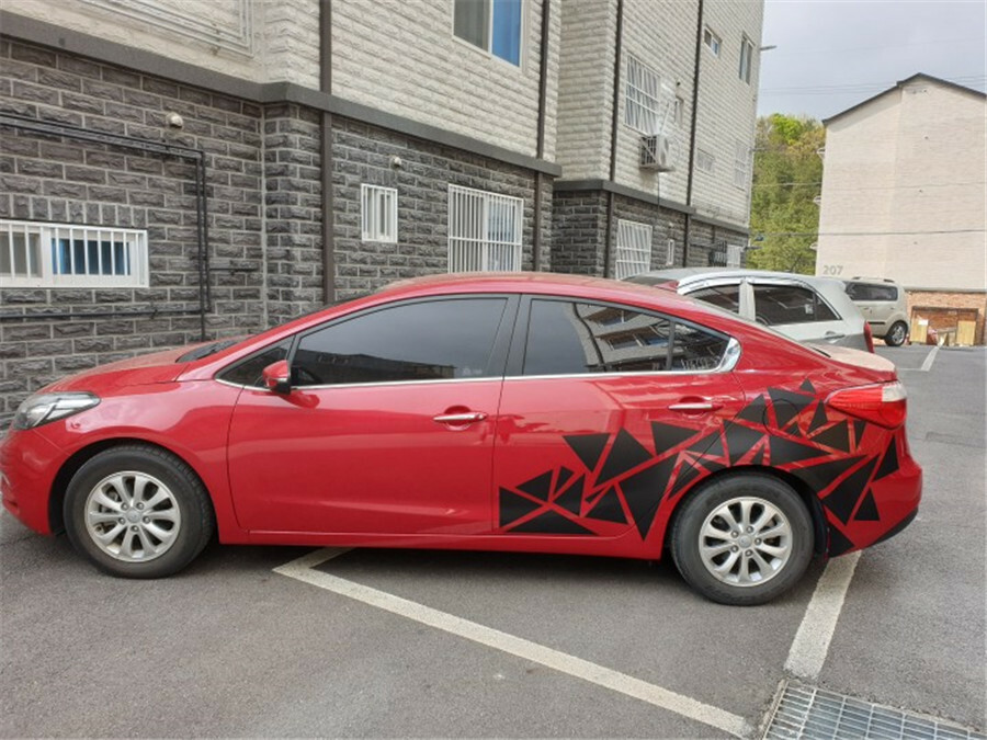 Car Body Side Decals Sticker Geometric Triangle Graphics 78in x23in ...