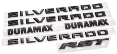 New OEM GM 2019-2023 Chevy Silverado Duramax RST Emblems Glossy Black ...