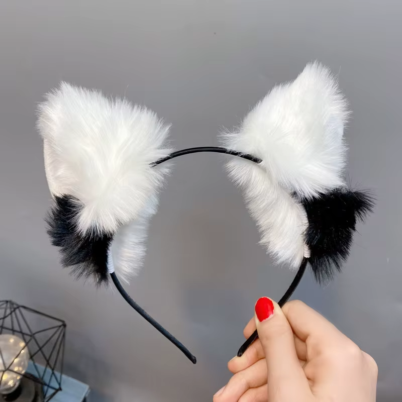 Lolita Cosplay Cat Ears Headband Anime Dance Party Costume Wolf Fox Ear ...