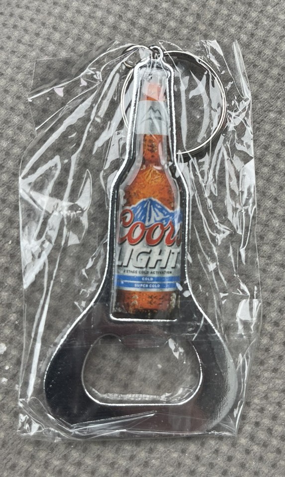 Coors Light Bottle Opener Keychain Metal Key Ring Beer Advertising ...