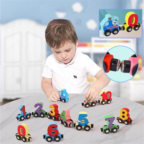 Train Cars Digital Toy Set 12-section Magnetic Number Train Building ...