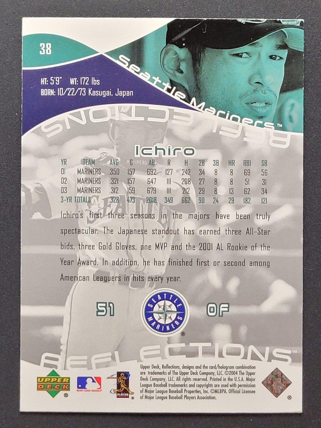 Ichiro Suzuki Signed 2004 Upper Deck Reflections, Felt Tip Autograph | eBay