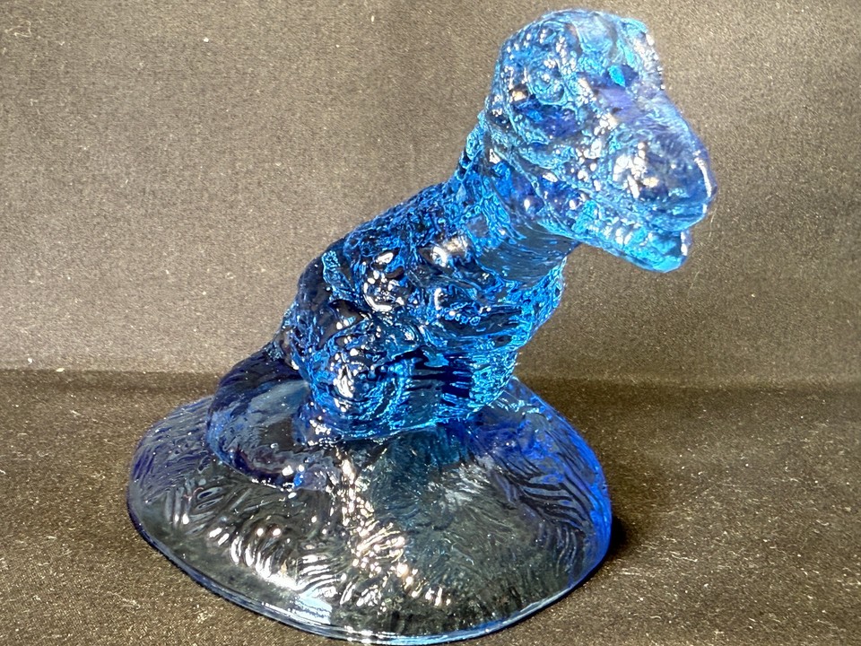 Blue Vaseline glass Tyrannosaurus Rex Dinosaur animal uranium ...