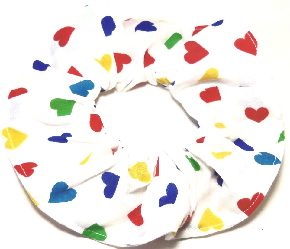 Hair Scrunchie Valentines Day Fabric Scrunchies by Sherry Hearts Kisses ...