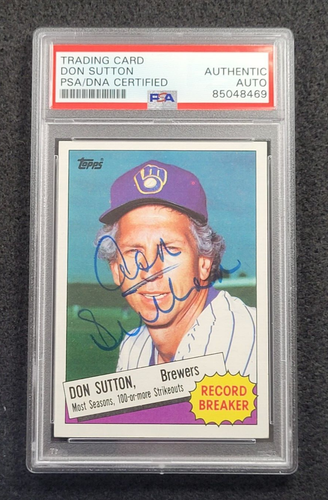 1985 DON SUTTON Signed Topps Baseball Card-HOF-MILWAUKEE BREWERS-PSA | eBay