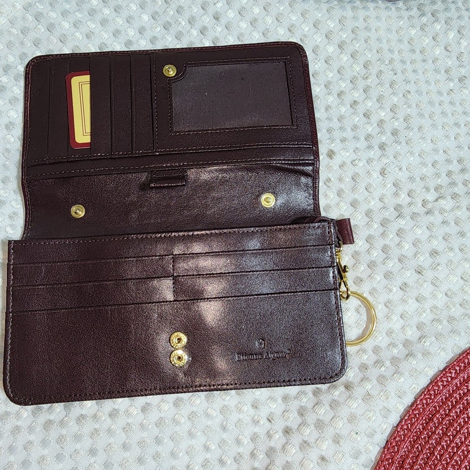 VINTAGE ETIENNE AIGNER BURGANDY LEATHER WALLET CHECKBOOK | eBay