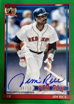 2026 Topps Series 1 HOFer Jim Rice Auto /99 Green MONSTER 1991 ...