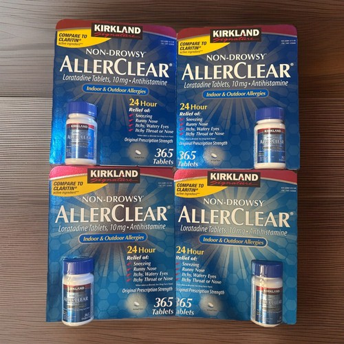 4 Bottles Kirkland Aller-Clear Non-Drowsy Allergy Loratadine 10mg FAST ...