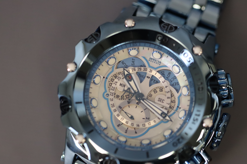 INVICTA Reserve Men 51mm Stainless Steel Ice Blue White+Light Blue dial ...