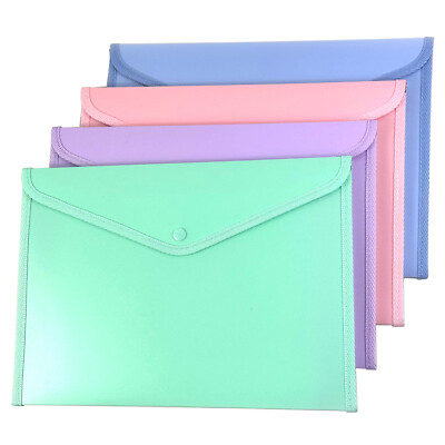 A4 Document Wallets button fastening file folder strong material pastel ...