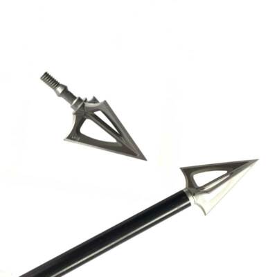 6 Pcs Broadheads 100 Grain Arrowheads Archery 3 Blade Hunting Silver ...