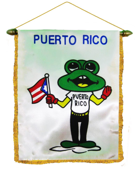 Puerto Rico Coquí Double Sided Mini Flag 4"x6" Window Banner w/ suction ...