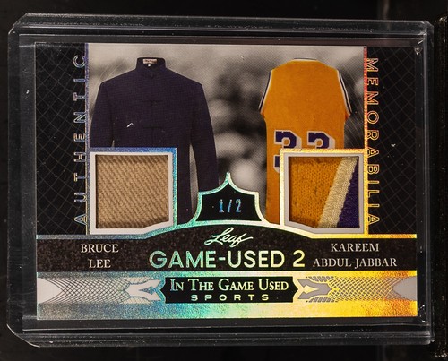 Bruce Lee Kareem Abdul-Jabbar 2024 Leaf In The Game Used Jersey Patch ...