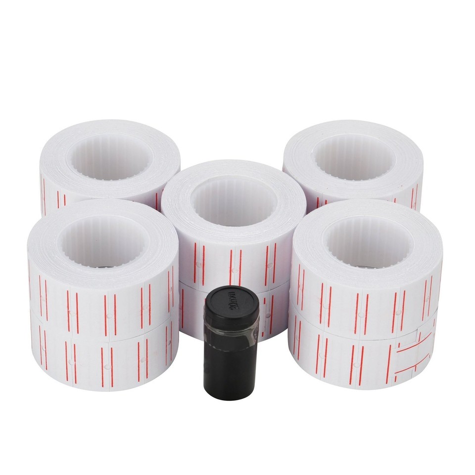 10 Rolls Price Tags Gun Labels 6000 Stickers For MX-5500 With Refill ...