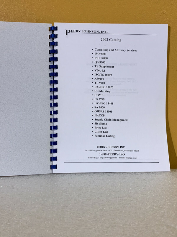 Perry Johnson ISO/QS-9000 & ISO 14000 Specialists Catalog 2002 | eBay
