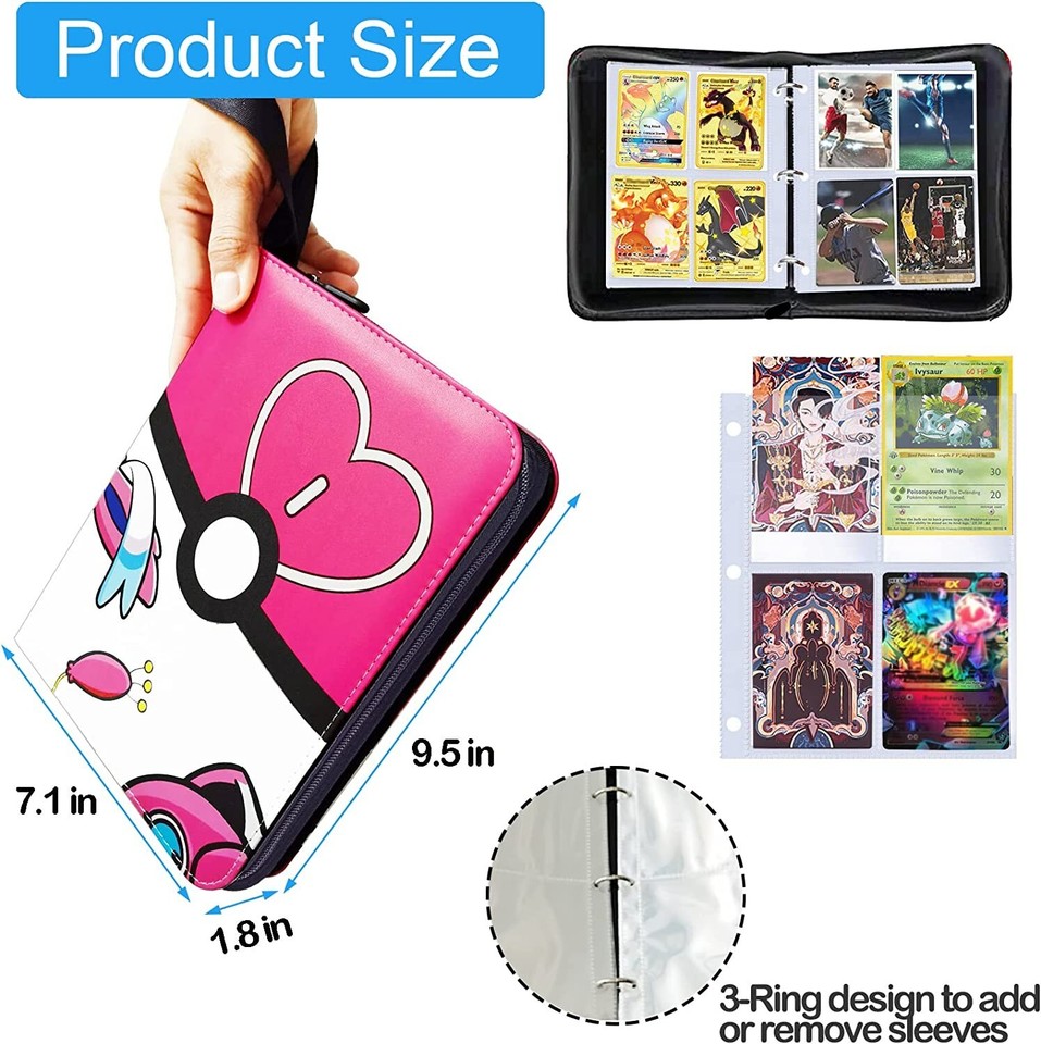 Pokemon Eevee Sylveon Trading Card Binder Album Pikachu 50 Sheet 400 ...