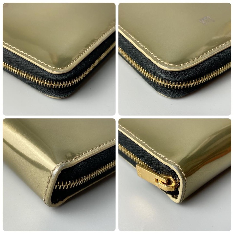 CELINE Round Zip Wallet Gold Authentic | eBay