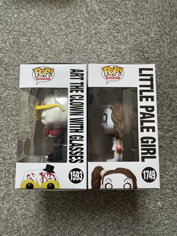 Funko Pop! Terrifier Art the Clown with Glasses #1593 Chase & Pale Girl ...