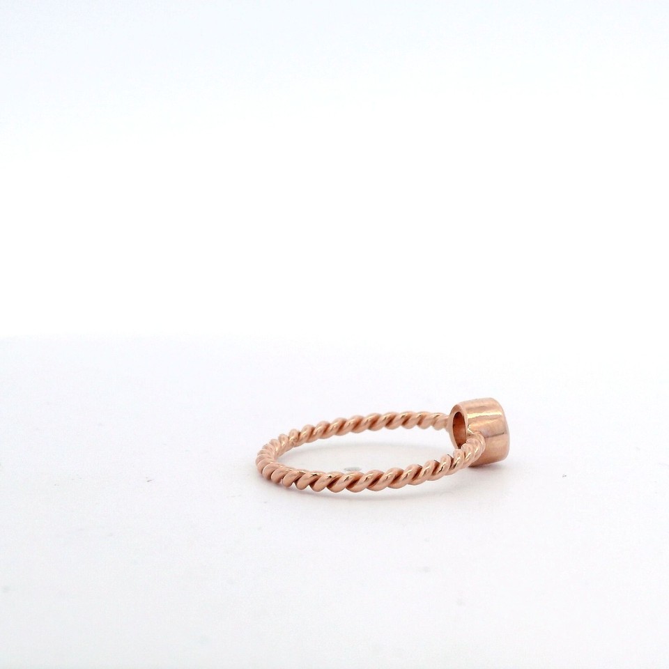 NEW Custom-made 14k Rose Gold .34ct Round Diamond Bezel set Solitaire ...