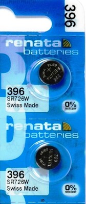 396 RENATA SR726W (2 piece) WATCH BATTERY New packaging Authorized ...