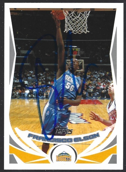 Francisco Elson 2004-05 Topps basketball #165 IP autograph signed card ...