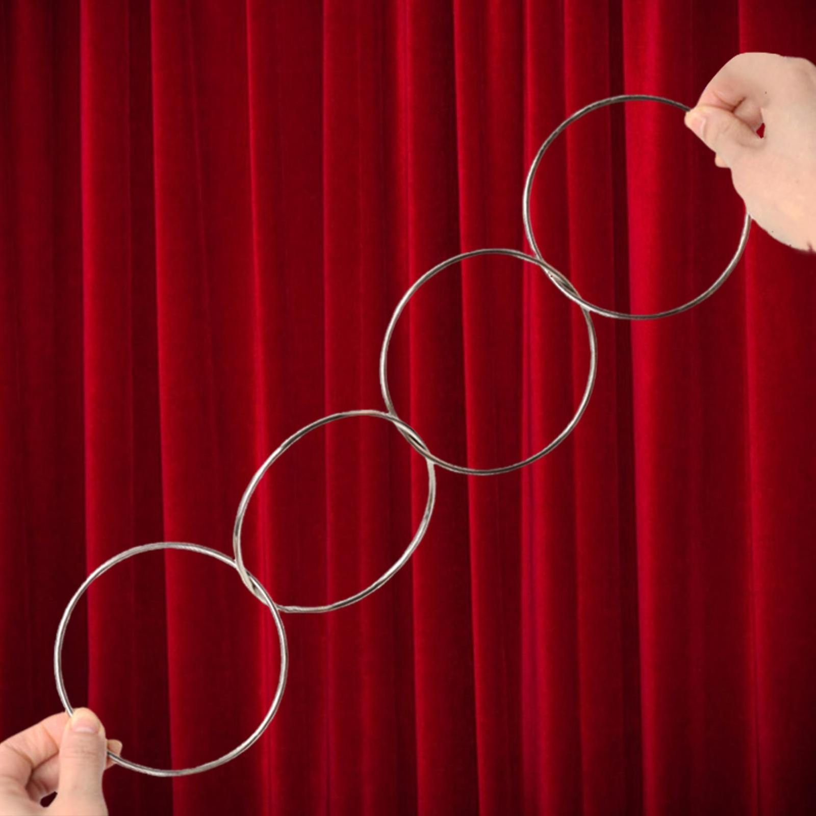 4 Chinese Linking Rings Classic Magic Metal Ring Link Trick Stage Of ...