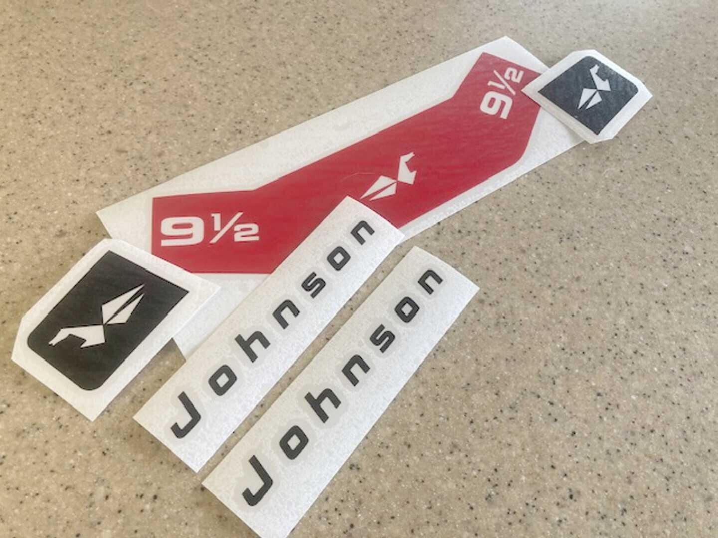 Johnson 9-1/2 HP Vintage Outboard Motor Decal Kit Vinyl + FREE Shipping ...