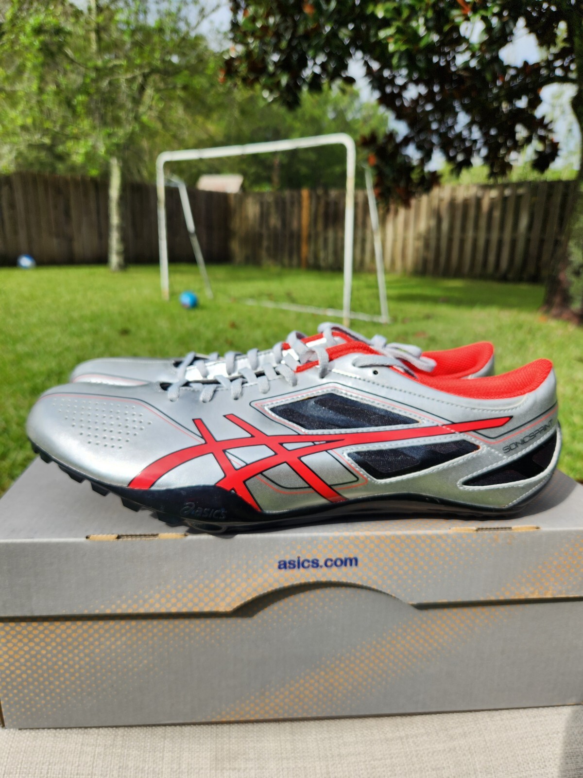 Asics Sonicsprint Men's Track Field Running Shoes G403Y Size 10 Silver ...