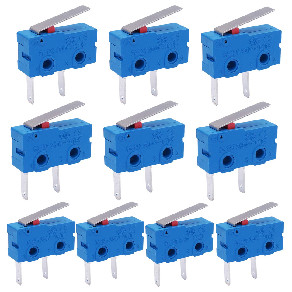 /10Pcs Mini Micro Limit Switch 5A 125 250V AC SPDT 1NO Short Lever Arm ...
