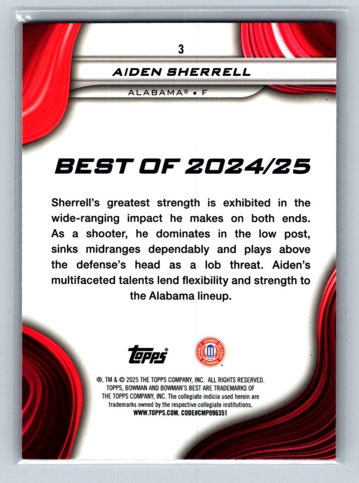 2024-25 Bowman U Best Basketball Aiden Sherrell Geometric | eBay