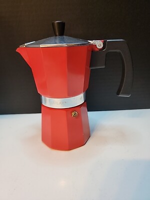 Zulay Red Moka Coffee Pot 5.5 Cup Aluminum Espresso Percolator Stove ...