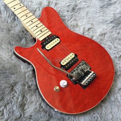 Left Handed Electric Guitar Red Quilted Maple Veneer FR Bridge HH ...