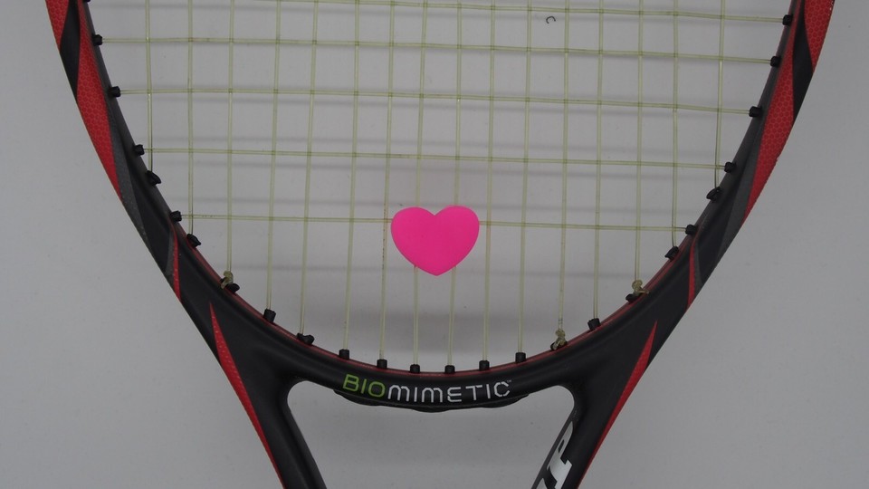 pink love heart tennis racquet vibration dampener shock absorber damper ...
