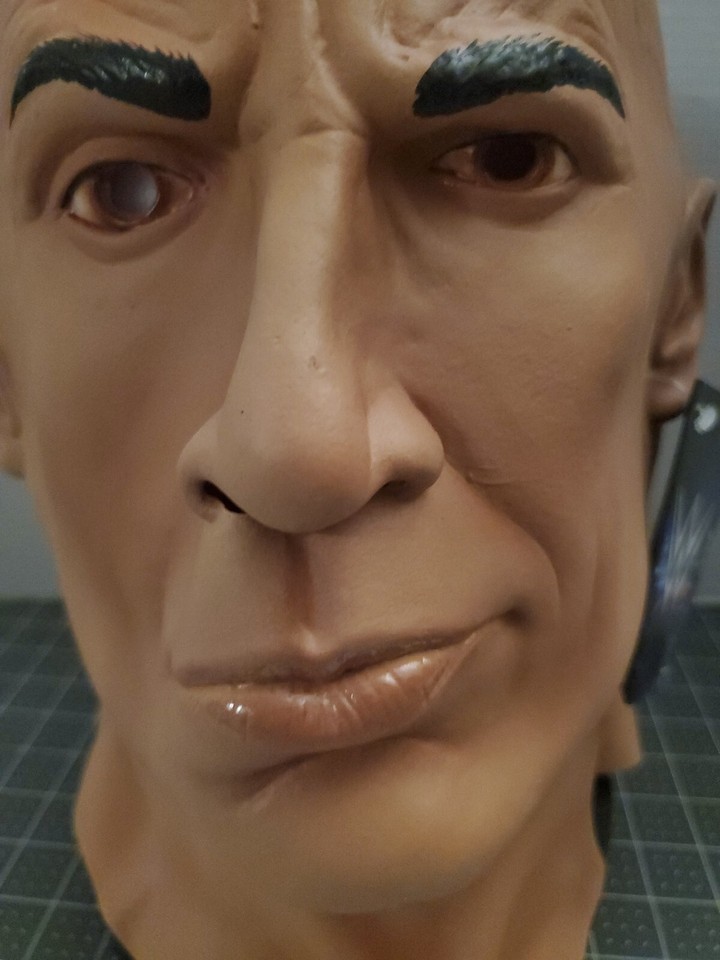 WWE Pro Wrestling The Rock Latex Halloween Mask Dwayne Johnson Black ...