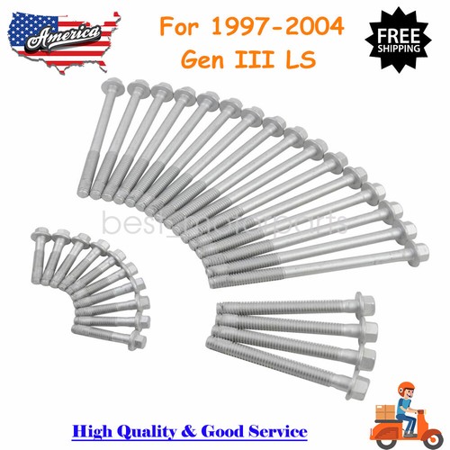For Chevy LS Cylinder Head Bolts Set LS1 LS6 97-03 4.8 5.3 5.7 6.0L LM7 ...