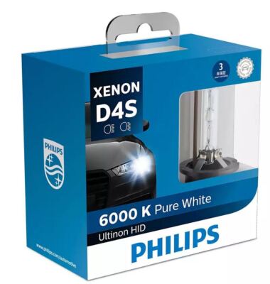 2 x PHILIPS D4S Ultinon Xenon HID 6000K Pure White Headlight Bulb 42V ...