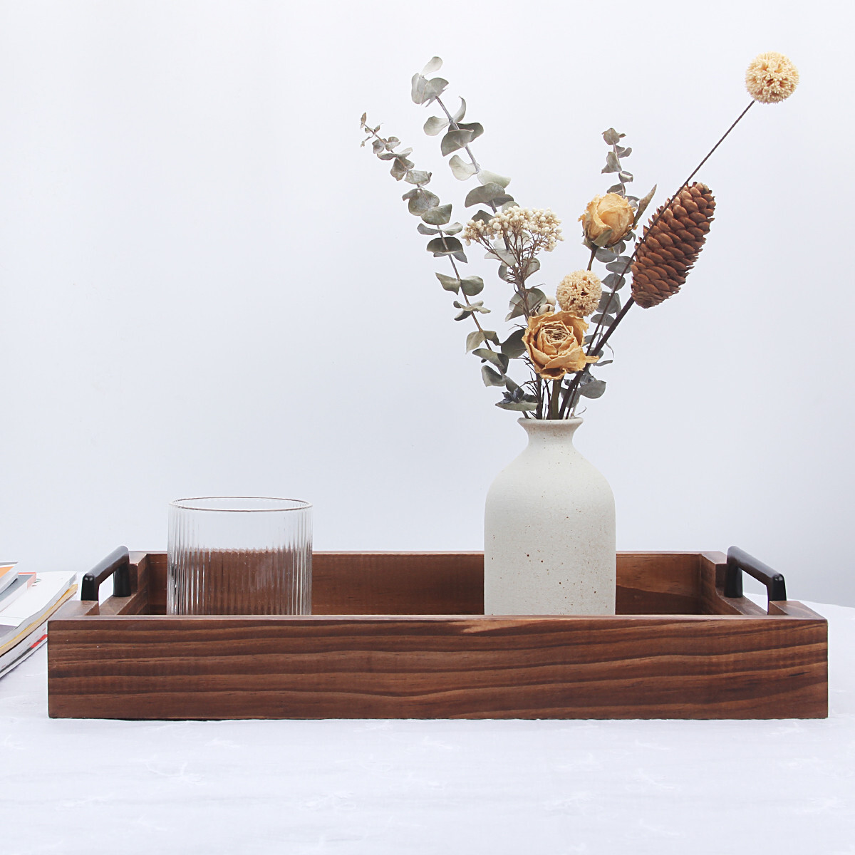 Serving Trays Rustic Trays Wood Nesting Tray Cutout Handles Set of 3 ...