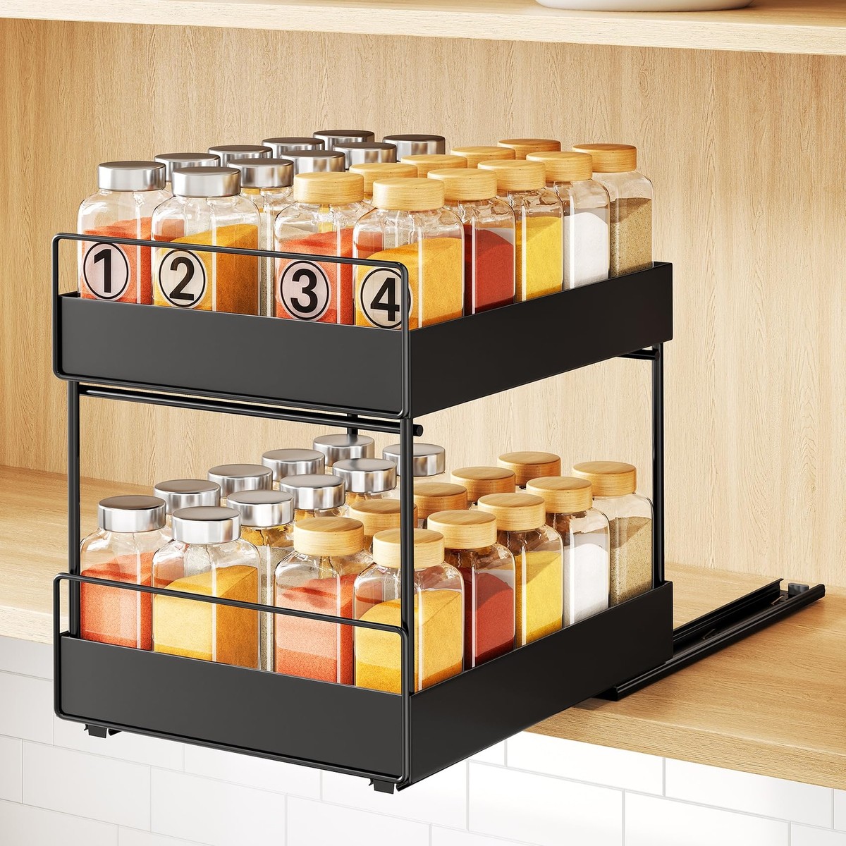 Cabinet Pull Out Spice Pull Out Spice Racks For Elegant Kitchens