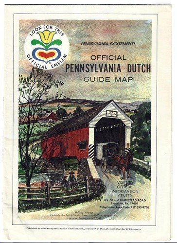 PENNSYLVANIA DUTCH GUIDE MAP ~ 1973 Map with Infor | eBay