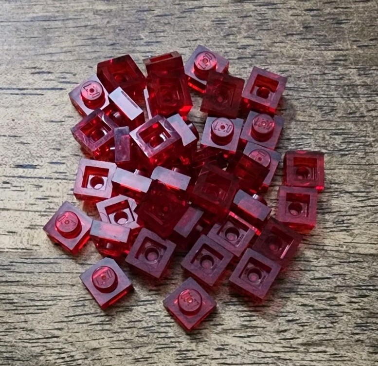 LEGO Trans Red Plate 1 X 1 Lot Of 40. Part No. 3024. | eBay