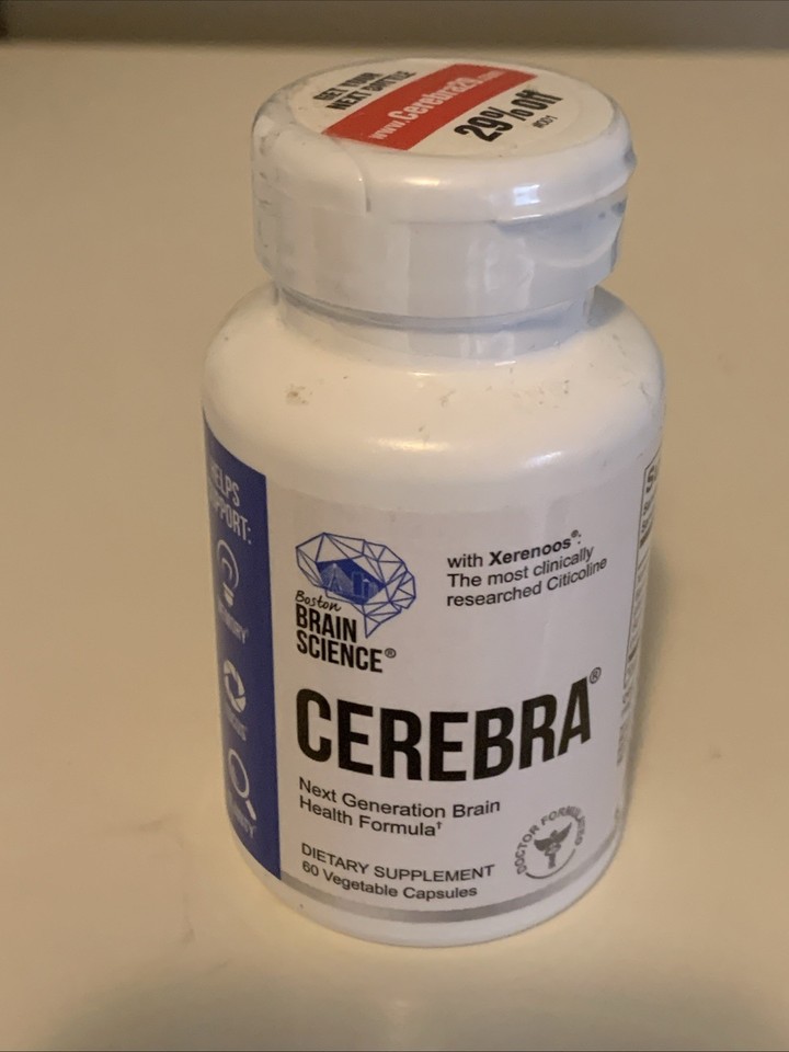 Boston Brain Science CEREBRA Supp 60 Ct X 2 Memory Focus Health MFG: 12 ...