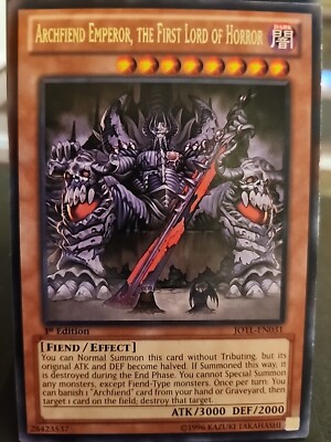 Archfiend Emperor, The First Lord of Horror-1st Edition-Rare Foil ...