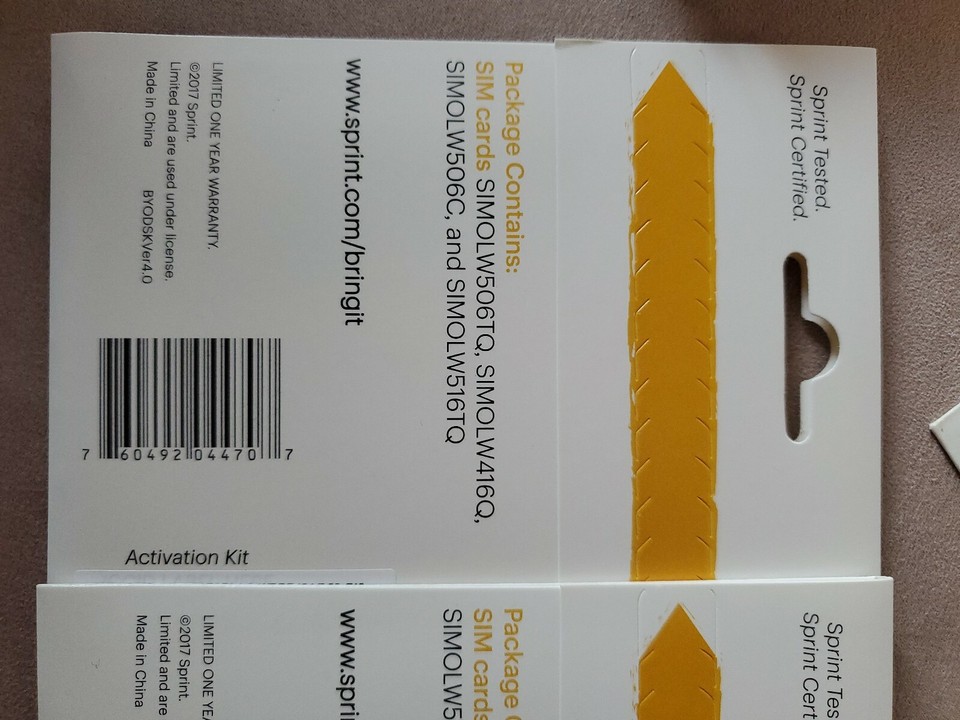 ** New, Sealed ** Sprint BYOP 4-in-1 SIM Kit for Unlocked CDMA Cell ...