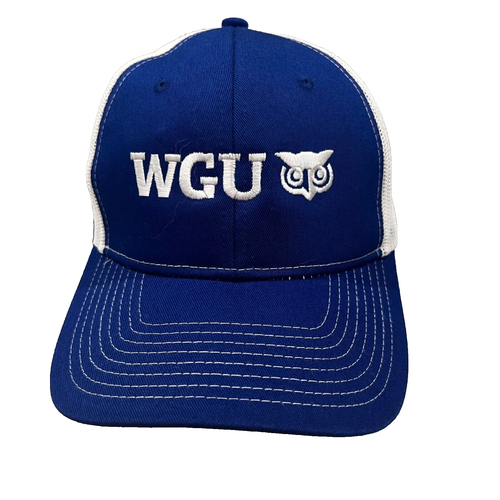 WGU Owls on Royal Blue White Mesh Trucker Hat Cap SnapBack Port ...