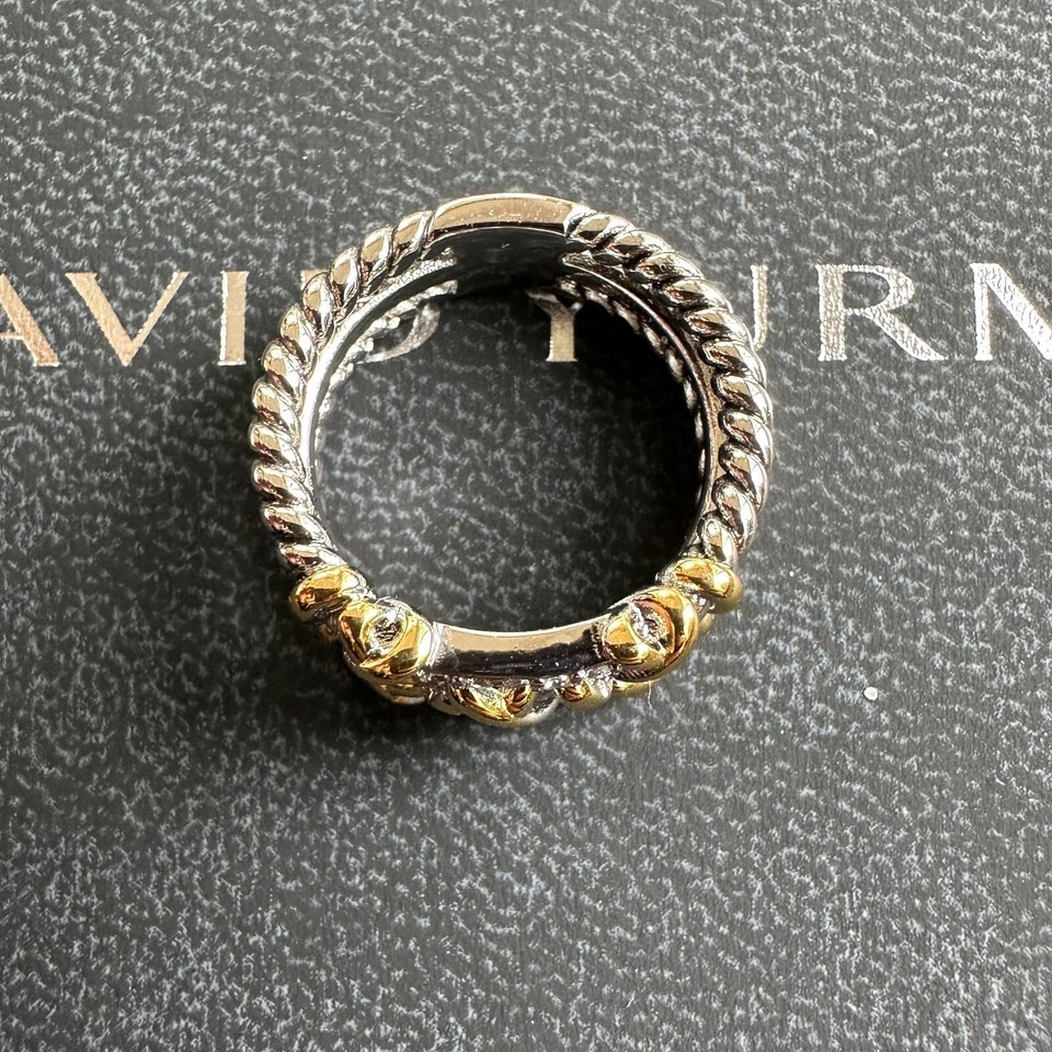 David Yurman Crossover Ring w Pavé Diamonds in 14K White Gold Sterling ...