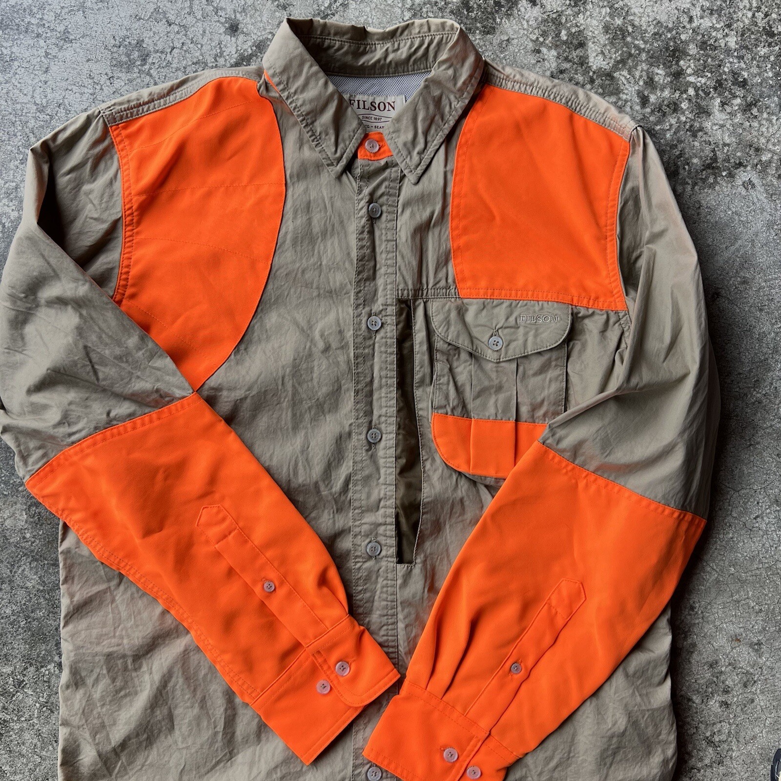 Filson Button Up Frontloading Hunting Shooting Shirt Mens Size Small ...