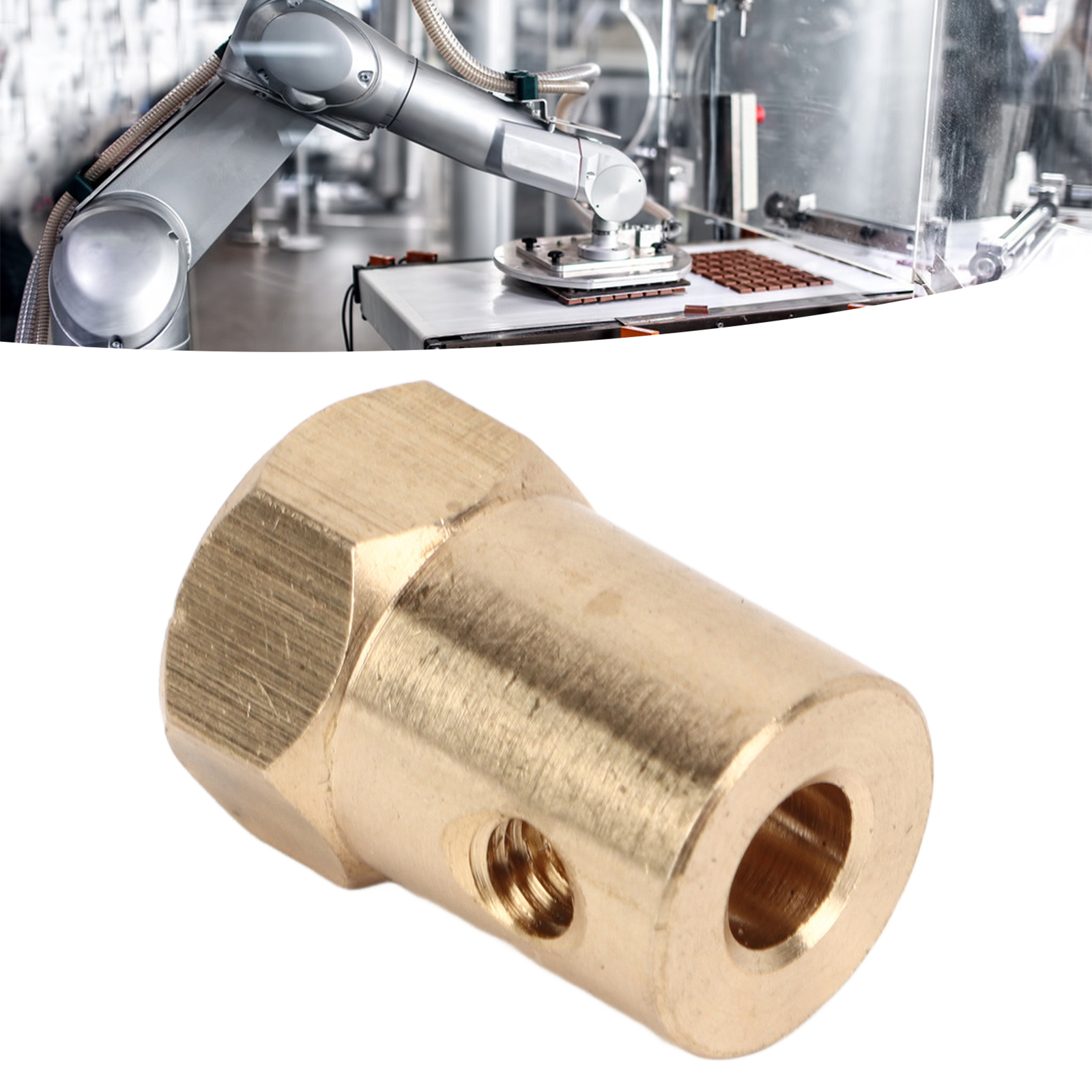 10 Pcs Hex Shaft Coupling 5mm Inner Diameter Brass Flexible Coupler ...